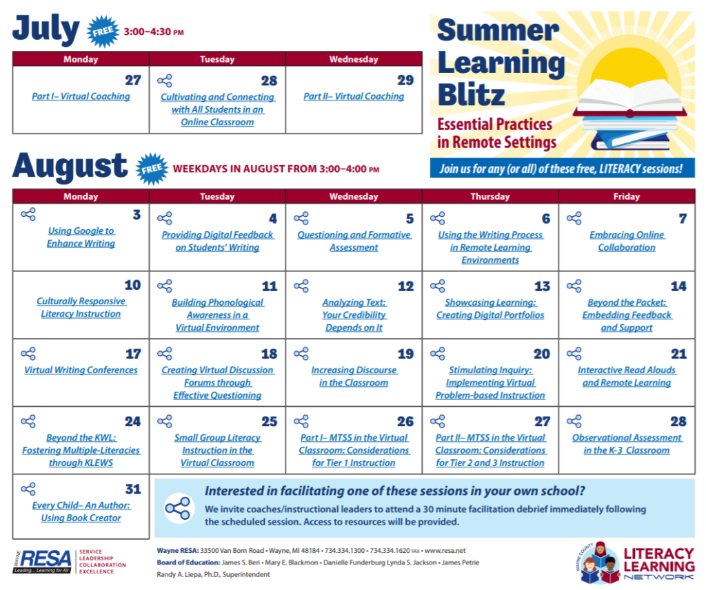Professional Learning - Wayne County Literacy Learning Network